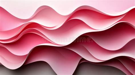 Abstract Pink Waves Background With Textured Paper Layers And Soft Gradient Light Stock