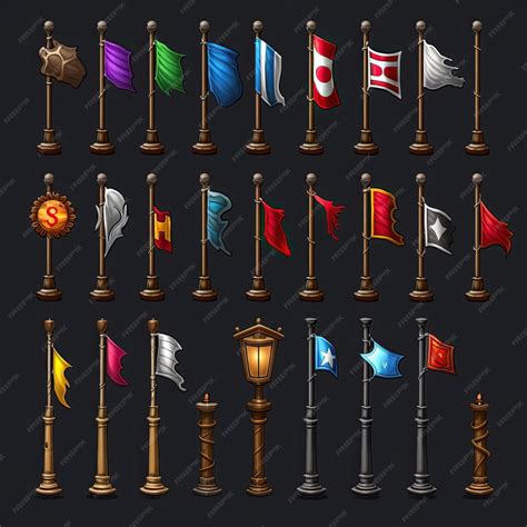 Premium Ai Image Element Flag Pole Game Ai Generated Map Pennant Web Waving Pointer Background
