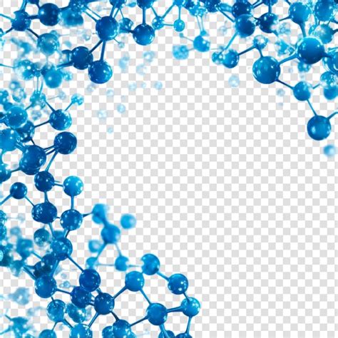 Dynamic Blue Molecular Structure For Scientific Visualizations On A