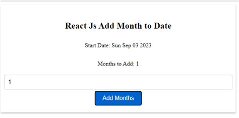 React Js Add Month To Date