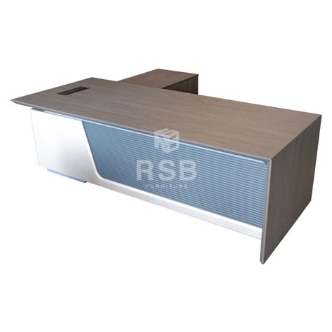 โต๊ะทำงานผู้บริหาร ตัวแอล ขนาด 240 X 220 Cm ไซด์บอร์ดข้างพร้อมลิ้นชัก รหัส 4630 โต๊ะทำงาน โต๊ะ