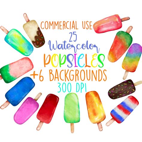 Clip Art De Paletas De Acuarela Png De Uso Comercial Png De Etsy México