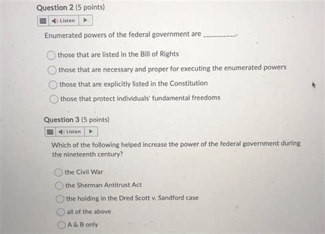 Enumerated Powers Of The Federal Government Are Those