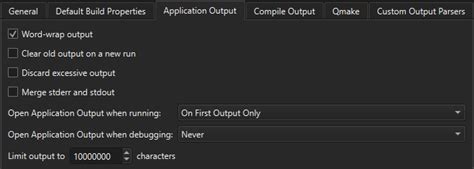 Application Output Qt Creator Documentation