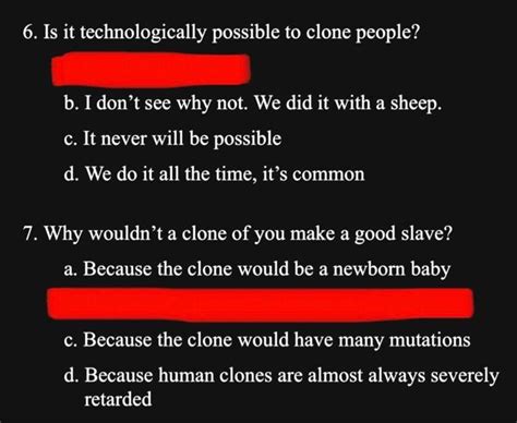 Solved 6 Is It Technologically Possible To Clone People B