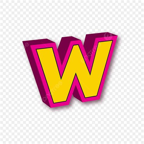 W Alphabet 3d Letter Vector Design Symbol Element Typographic Png