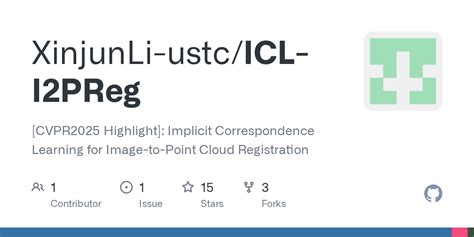 GitHub XinjunLi Ustc ICL I2PReg CVPR2025 Highlight Implicit Correspondence Learning For