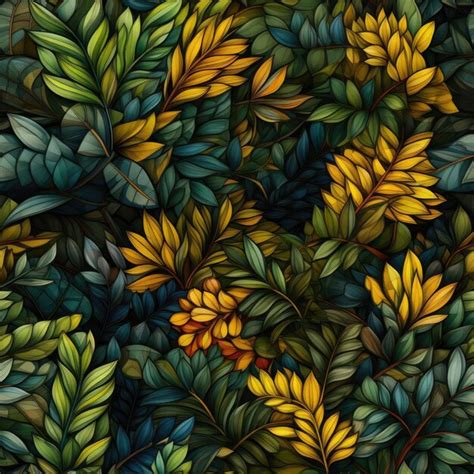 Premium Ai Image Colorful Leaves Illustration On A Black Background