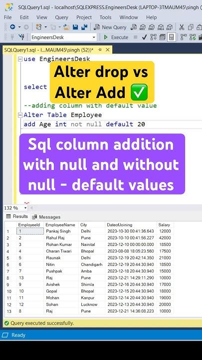 How To Manipulate Sql Columns With Null And Default Values Sql Shorts
