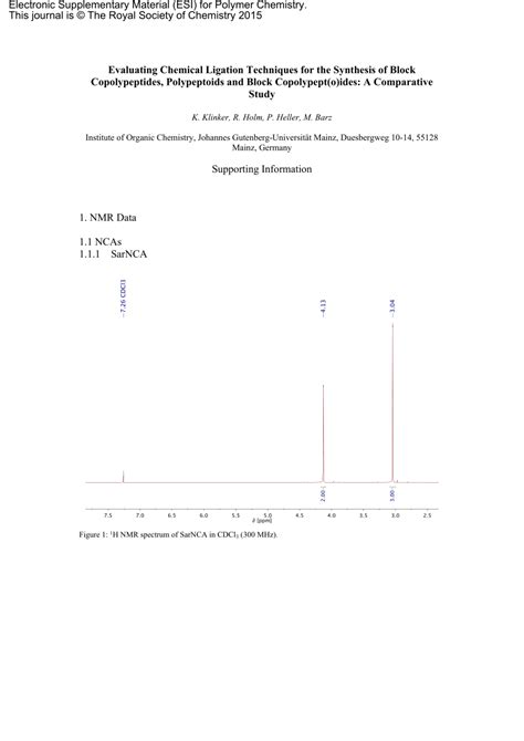 Pdf Evaluating Chemical Ligation Techniques For The Synthesis Of