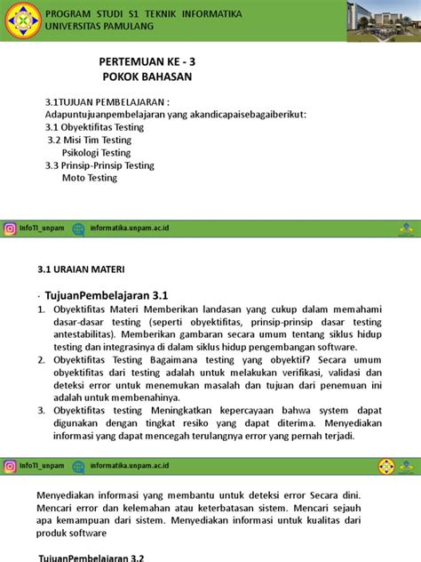 Testing Dan Qa Perangkat Lunak Pertemuan 3 Pdf