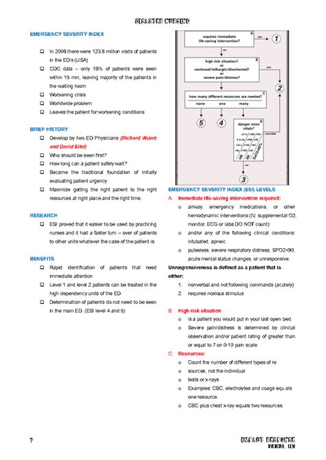 Emergency Severity Index In Disaster Nursing Impact Response Guide