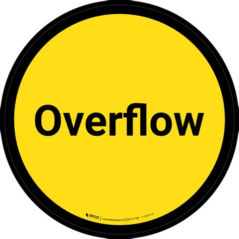 Overflow Yellow Circle Floor Sign