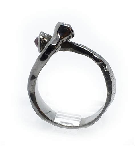 Rubies 925 Sterling Silver Black Rhodium Plating Ring