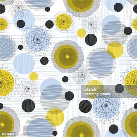 기하학적 손으로 그린 스칸디나비아 멤피스 트렌디 한 배경 벡터 일러스트와 추상 원 패턴 0명에 대한 스톡 벡터 아트 및 기타 이미지 0명 금 금속 노랑 Istock