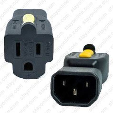 Iec320 C14 Male Plug To Nema 5 15 Connector Locking Block Plug Adapter