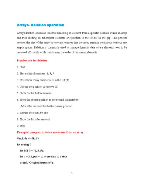 Lesson 3 Introduction To Array Operations Deletion Search Traversal
