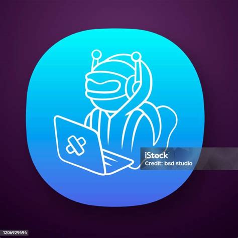 해커 봇 응용 프로그램 아이콘 바이러스 로봇 사이버 해적 공격 범죄 사이버 범죄 컴퓨터 바이러스 악성 소프트웨어 Ai Ui Ux 사용자 인터페이스 웹 또는 모바일 응용