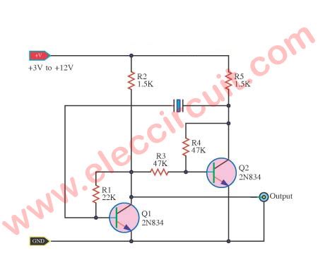 Transistor Crystal Oscillator Circuit Ideas ElecCircuit Com