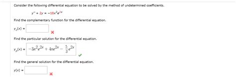 solved y′′ 2y −18x2e2x find the complementary function for
