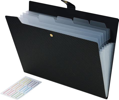 Skydue File Folder With Labels Accordion File Organizer With 8 Pockets Portable