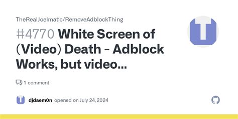 White Screen Of Video Death Adblock Works But Video Playback Ends