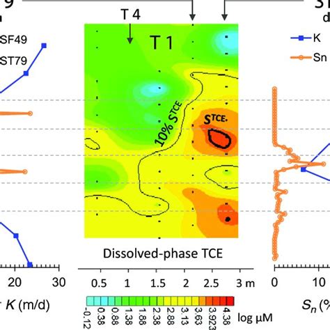 Pre Baseline Period Dnapl Saturation Sn Core Profiles Shown Relative