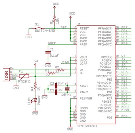 Atmega32u4 Dev Board Engr Edu