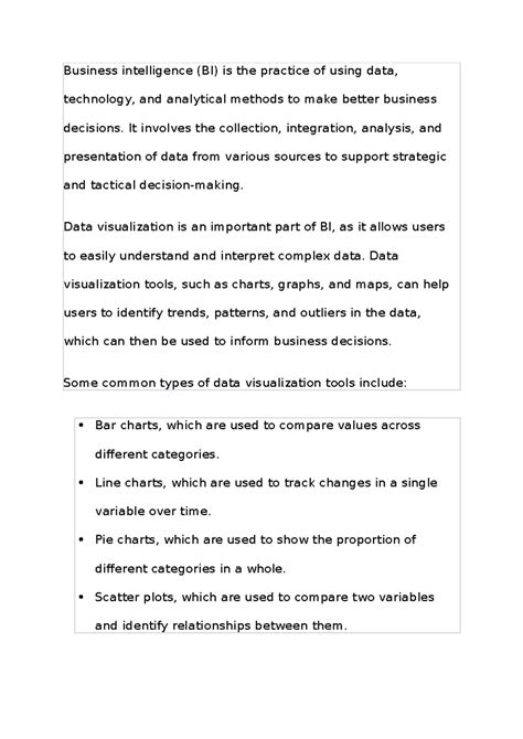 Business Intelligence And Data Visualization Business Intelligence