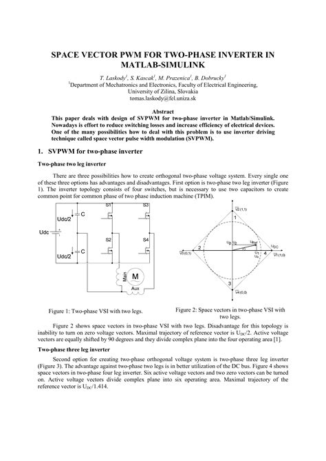space vector pwm for two phase inverter in matlab simulink