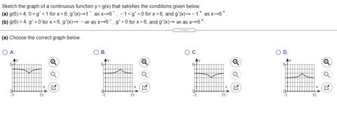 Solved Sketch The Graph Of A Continuous Function Ygx That