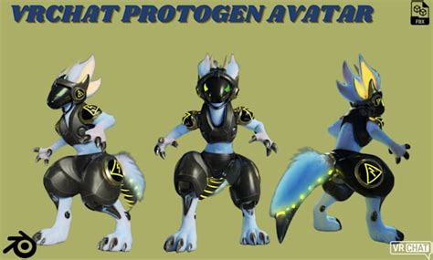 Do Vrchat Avatar Protogen Model Vrc Character 3d Model By Dynamte Stone Fiverr