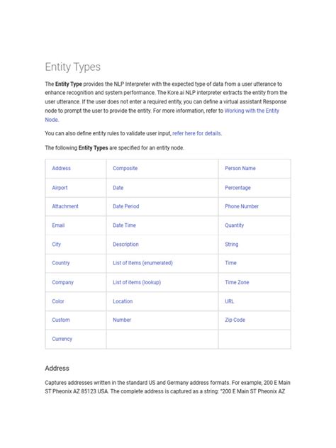 Entity Types Kore Ai Docs Pdf Litre Regular Expression