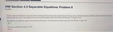 Solved Hw Section 4 3 Separable Equations Problem 8 11