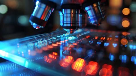 Premium Photo A Sleek Microscope Captures The Intricate Patterns Of Nucleotides On A Glass