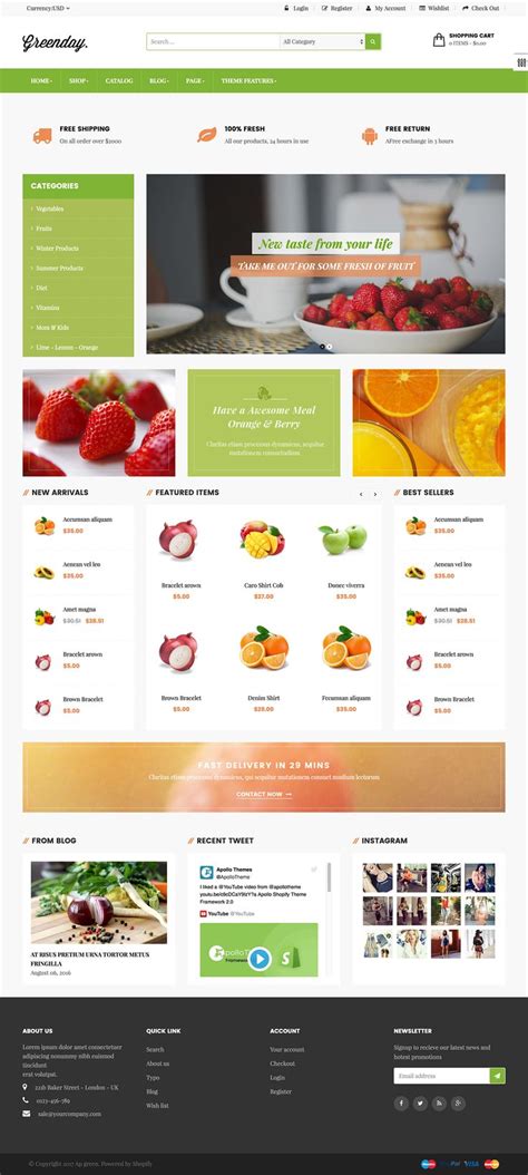 Ap Green Shopify Theme Shopify Theme Website Themes Green Day