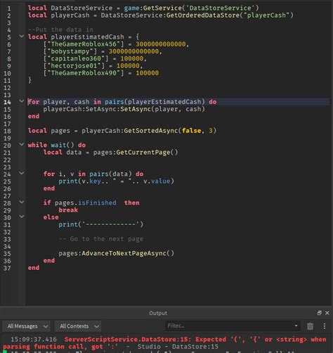 Ordered Data Stores Problem Scripting Support Developer Forum Roblox