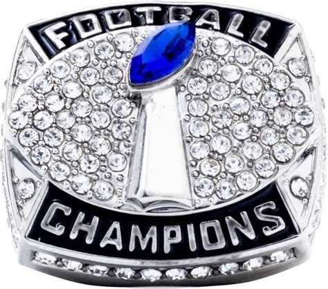 Signature Football Championship Ring With Blue Stone 3x