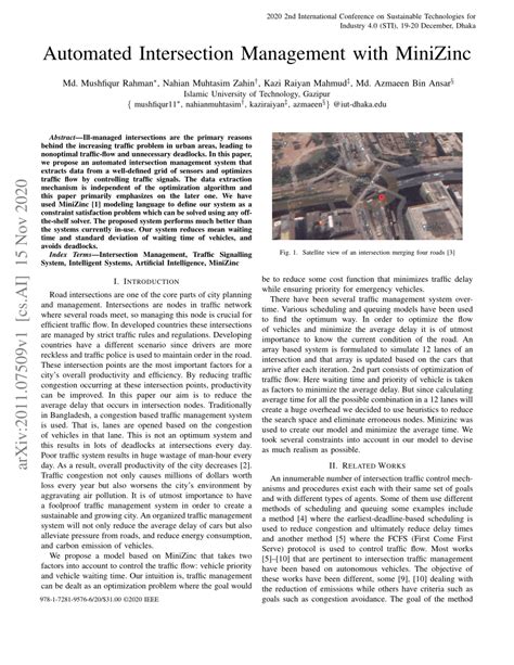 pdf automated intersection management with minizinc