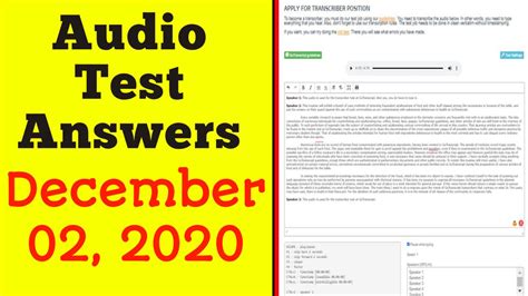 Gotranscript Audio Test Answers December 02 2020