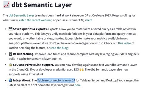 Benjamin Saladin On Linkedin Dbt Semantic Layer For Tableau Officially Released The Dbt Semantic…