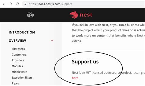 remove support reference from support page · issue 197 · nestjs docs