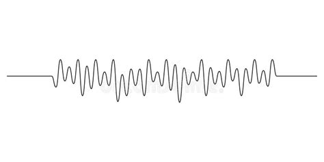 A Sine Wave Signal In The Ceiling Of One Line Black Curve Sound Wave