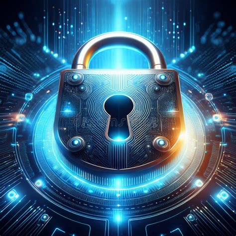 A Digital Padlock Illustration Generative Ai Stock Illustration Illustration Of Space