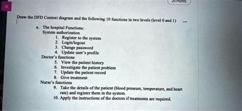 Solved Draw The Dfd Context Diagram And The Following Io Functions In Two Levels Level 0 And 1