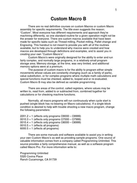 Custom Macro B Pdf Subroutine Parameter Computer Programming