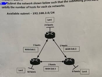 Answered Subnet The Network Shown Below Such That The Sub Satisfy The Number Of Hosts For Each