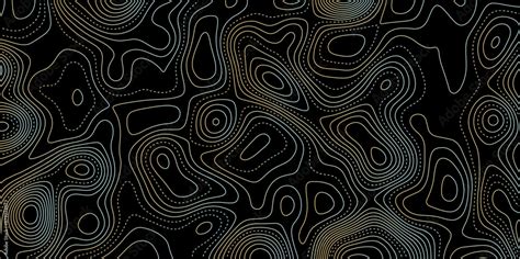 Background Of Pattern Of Curved And Circular Lines On Black Backdrop