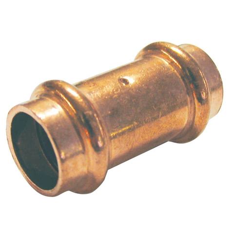 NIBCO 1 In Copper Press X Press Pressure Coupling With Dimple Stop PC600DS1 The Home Depot