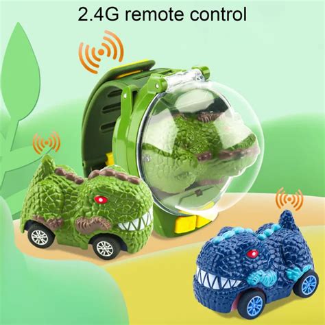 1ชุดนาฬิกา Rc รถการ์ตูนไดโนเสาร์น่ารักจัดแต่งทรงผมสร้างสรรค์360องศาหมุนไฟฟ้า Drift ของเล่นชาร์จ